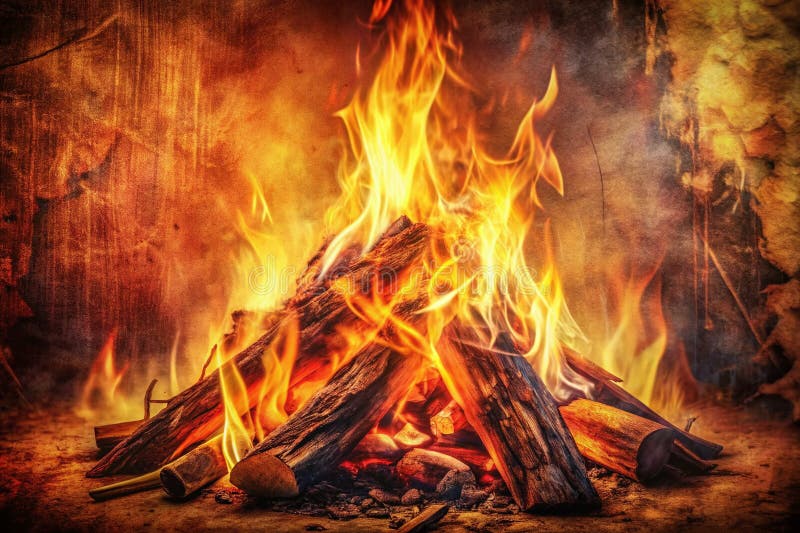 Retro Flame Clipart Vintage Fire Design for Graphic Design Web and ...