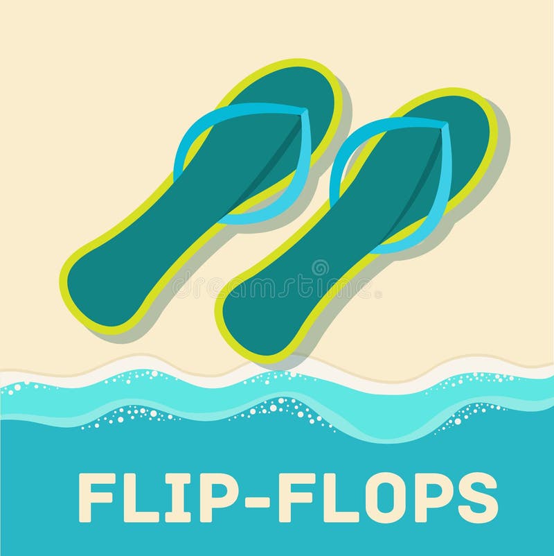 Retro Flat Flip-flop Icon Concept. Vector Stock Vector - Illustration ...