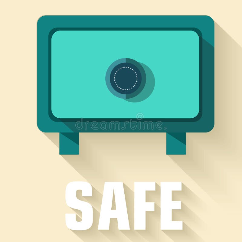 Retro Flat Safe Icon Concept. Vector Illustration Stock Vector ...