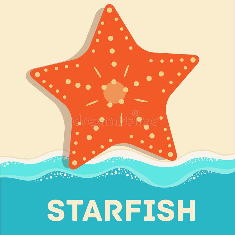 Retro Flat Starfish Icon Concept. Vector Stock Vector - Illustration of ...