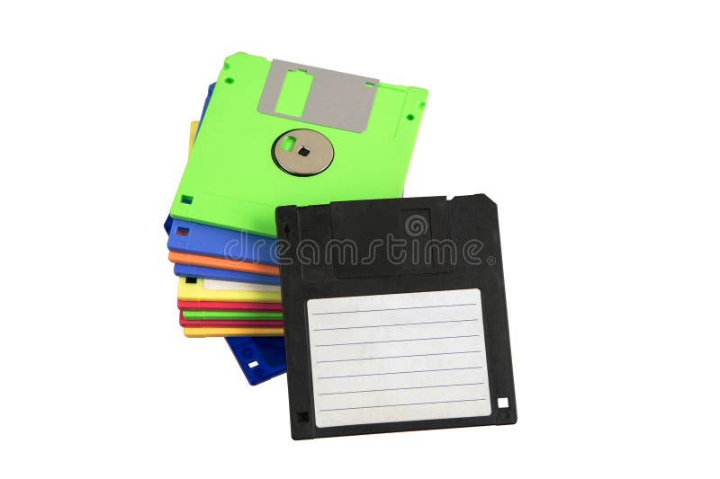 Retro Floppy Disk Stack in Assorted Colors Stock Illustration ...