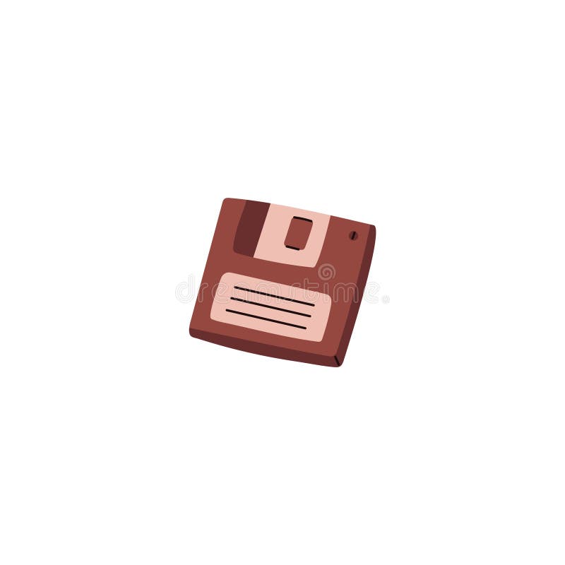 Retro Floppy Disk in Vector for Nostalgic Stickers. Stock Vector ...