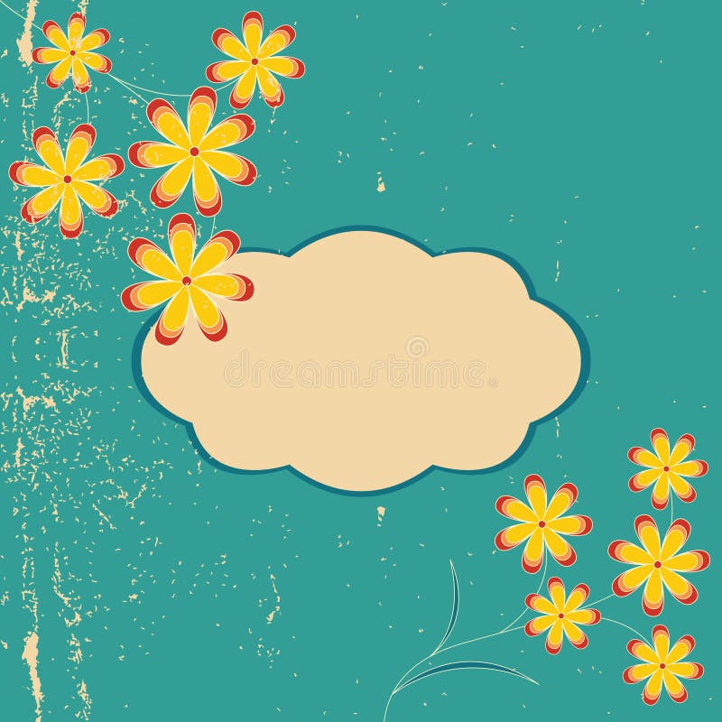 Retro floral frame stock vector. Illustration of style - 19779190