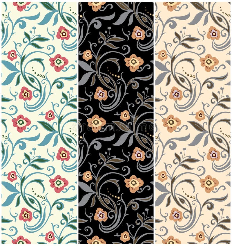 Retro Floral Patterns. Vintage Vector Design Stock Vector ...
