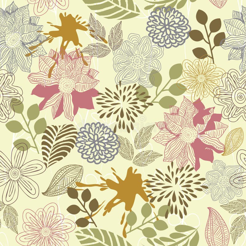 Seamless Pattern Floral Background Stock Vector - Illustration of print ...