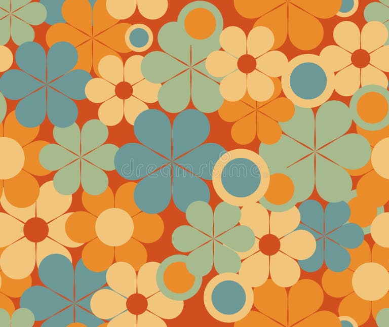 Retro Floral Seamless Pattern Stock Vector - Illustration of creative ...