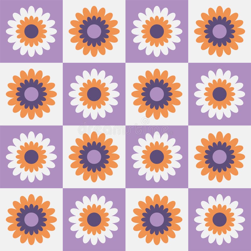 Retro Floral Square Background Granny Style Stock Illustrations – 10 ...