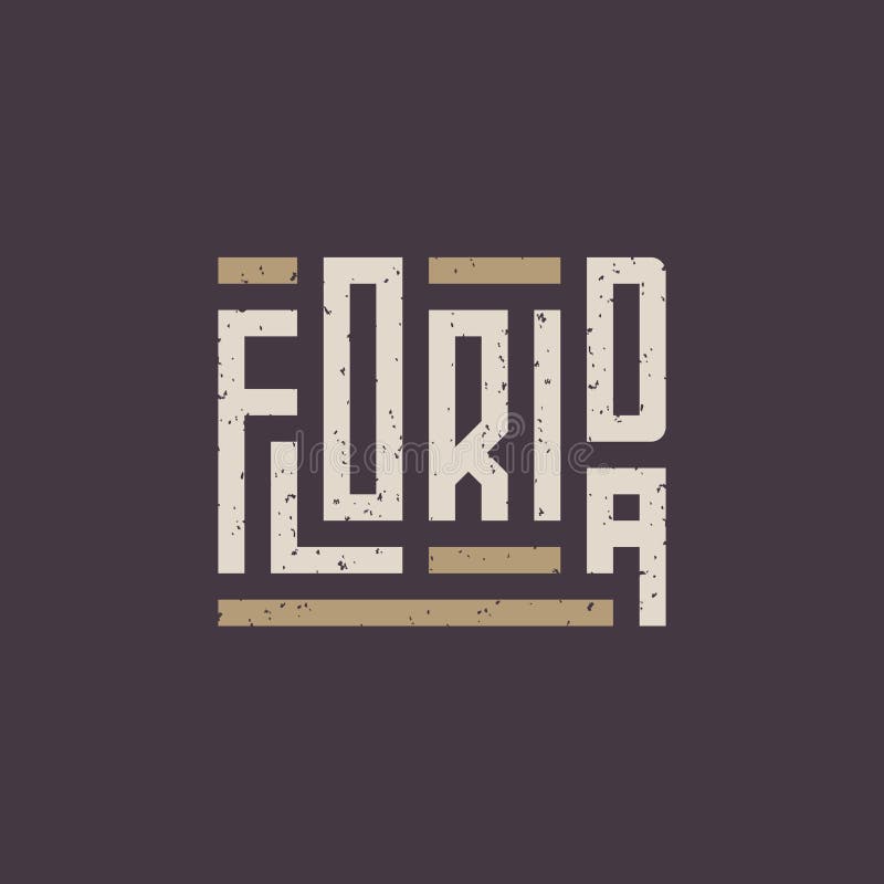 Retro Florida Typography Design Stock Illustration - Illustration of ...