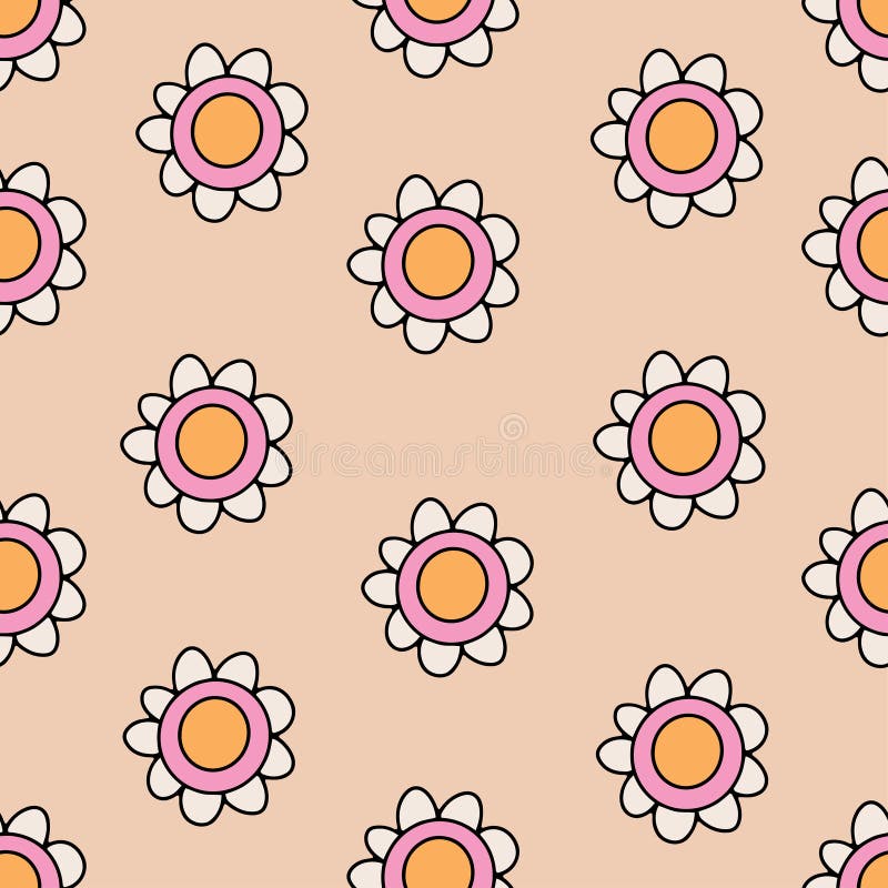 1970 Retro Flower Seamless Pattern. Hippie Groovy Backgrounds Stock ... 1970 Retro Flower Seamless Pattern. Hippie Groovy Backgrounds Stock ...
