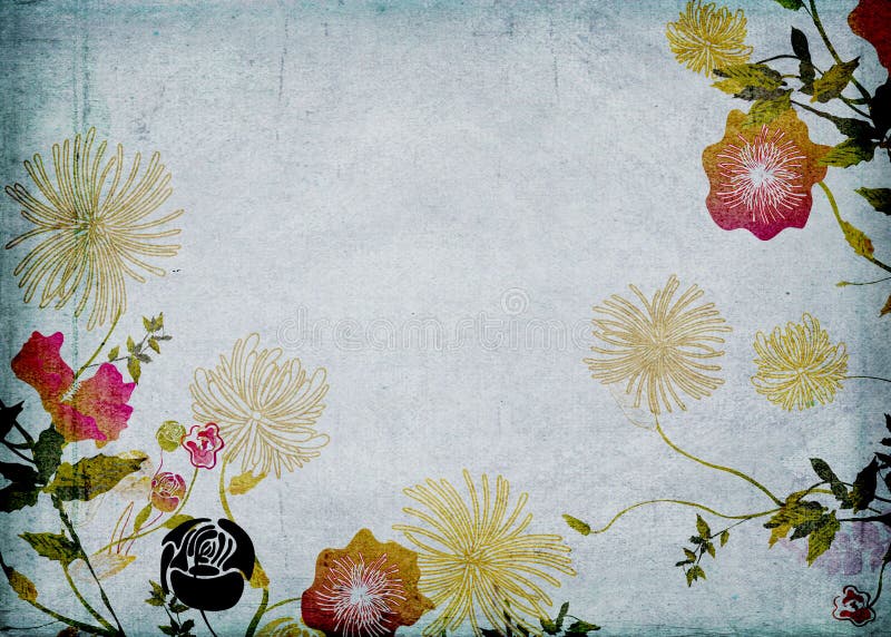 Retro flowers stock illustration. Illustration of stylish - 12019683