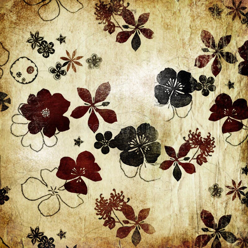 Retro flowers stock illustration. Illustration of grunge - 6799574