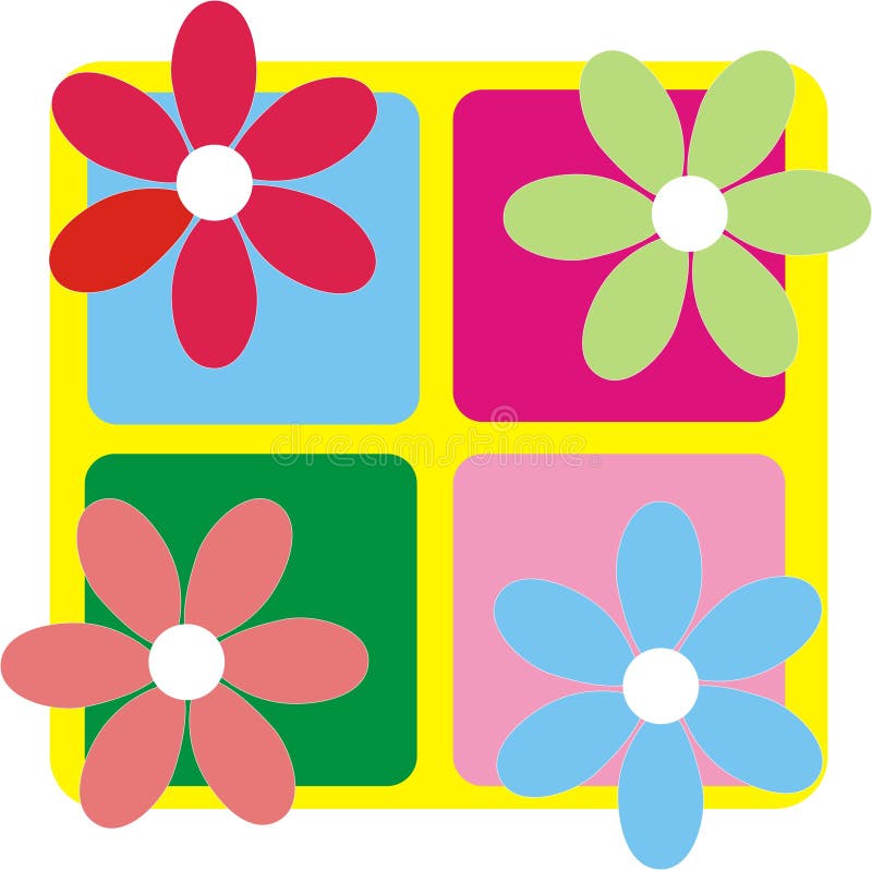 Retro flowers set stock vector. Illustration of whimsy - 23347624