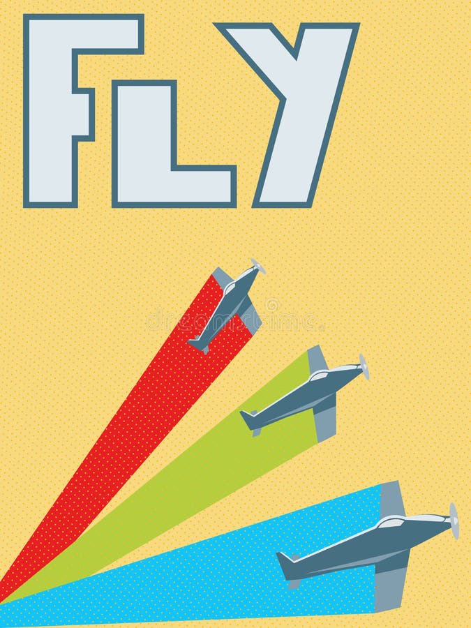 Retro fly poster stock vector. Illustration of layout - 20913103