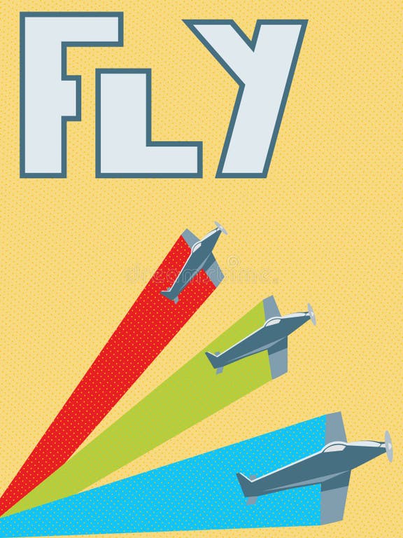 Retro fly poster stock vector. Illustration of layout - 20913103