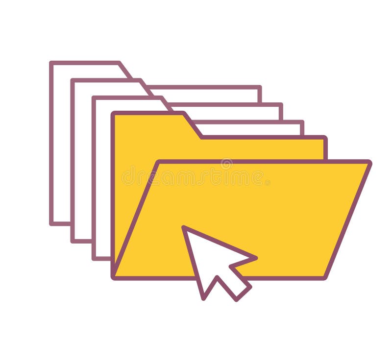 Retro folders concept stock vector. Illustration of information - 259036437