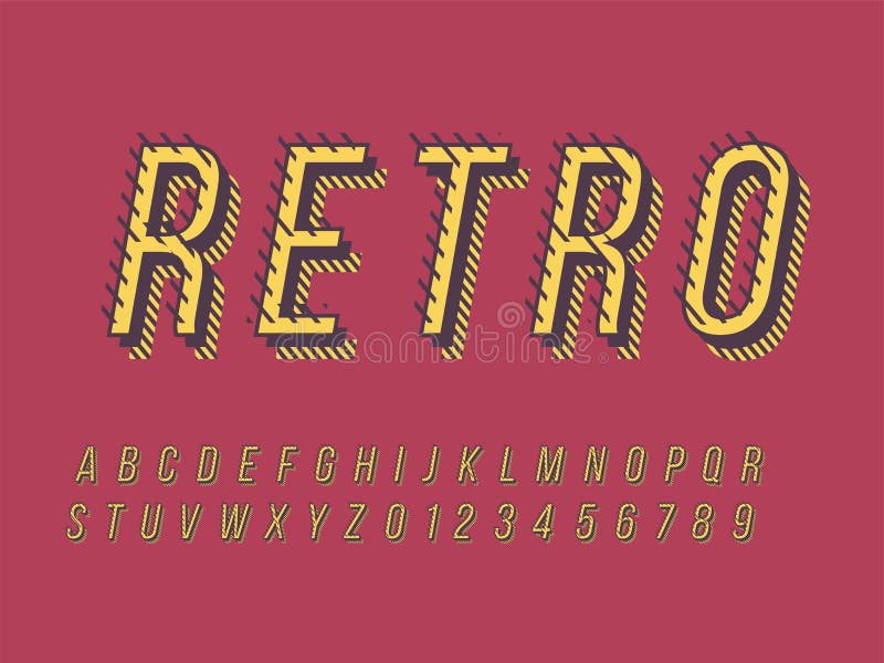 Retro Font and Alphabet. Stock Vector Illustration Stock Vector ...