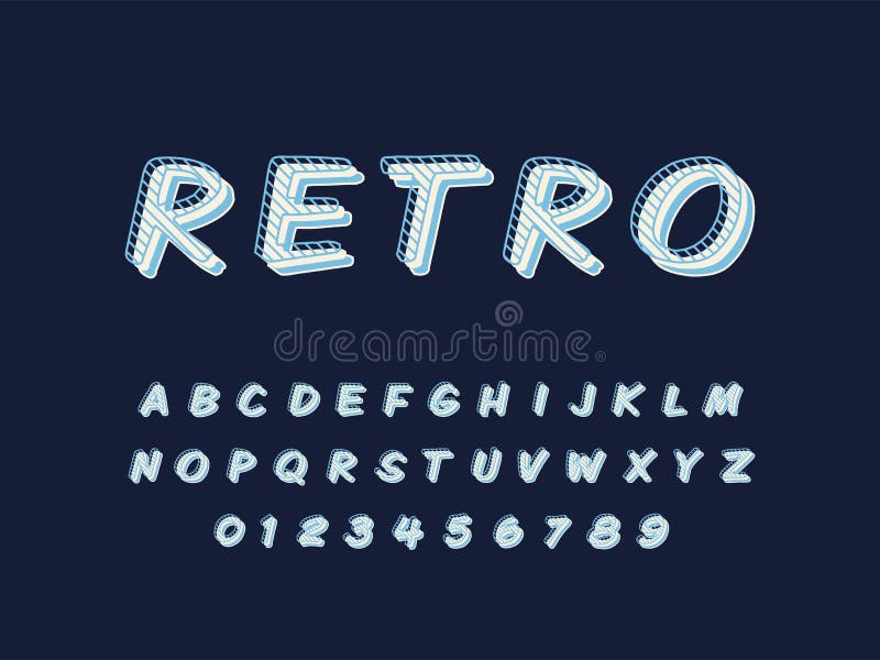 Retro Font and Alphabet. Stock Vector Illustration Stock Vector ...