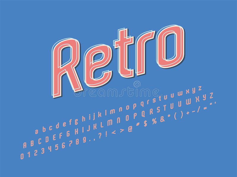 Retro Font and Alphabet. Stock Vector Illustration Stock Vector ...