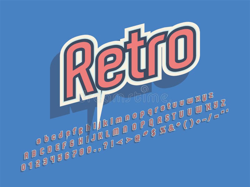 Retro Font and Alphabet. Stock Vector Illustration Stock Vector ...
