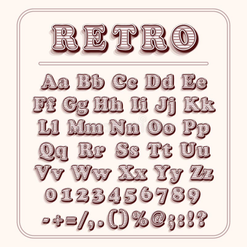 Retro Font on Light Red Background. the Alphabet Contains Letters Stock ...