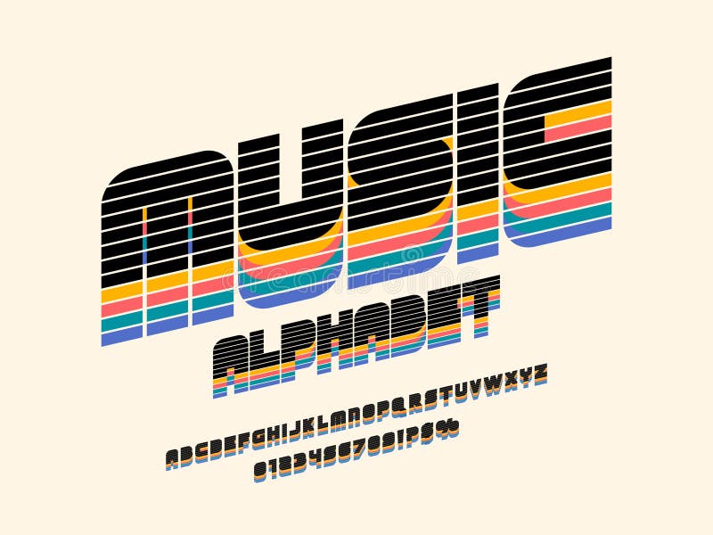 Retro font stock vector. Illustration of creative, deco - 251381130