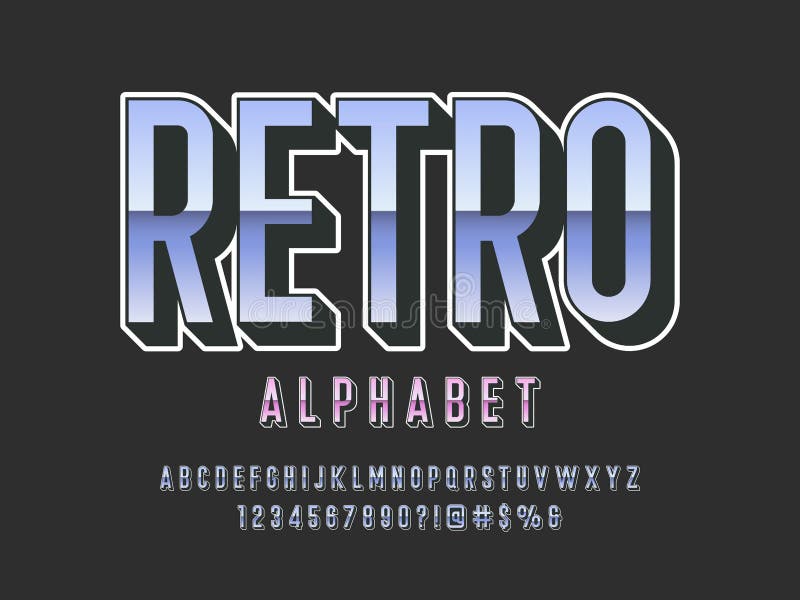 Retro font stock vector. Illustration of alphabet, typeface - 251535112