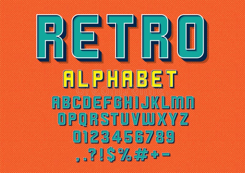 Retro font stock vector. Illustration of creative, typographic - 141082388