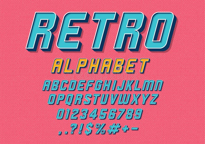 Retro font stock vector. Illustration of vintage, hipster - 143485831