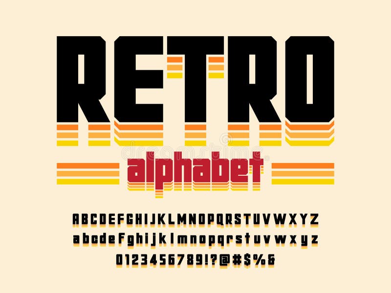 Retro font stock vector. Illustration of symbol, design - 222520451