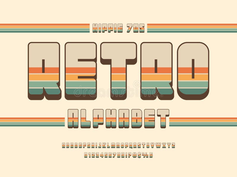 Retro font stock vector. Illustration of poster, bold - 250553663