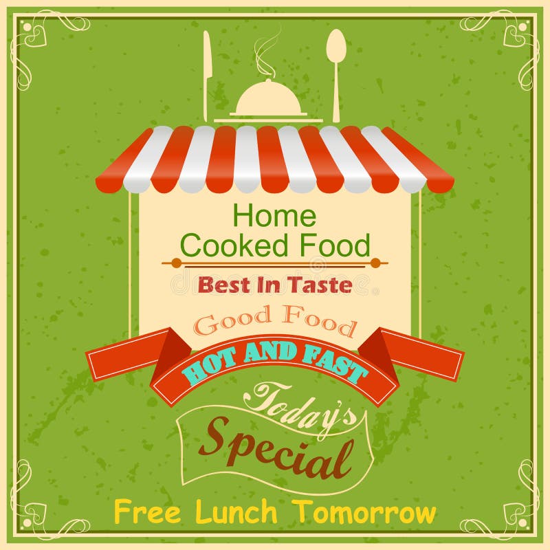 Retro Food Poster stock vector. Illustration of gourmet - 33123711