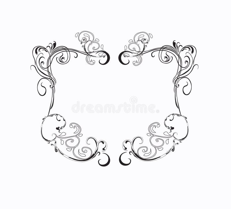 Retro frame stock vector. Illustration of artistic, curls - 7840406