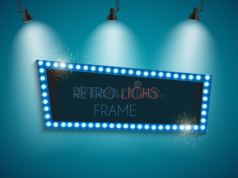 Retro Frame Comic Design Banner Elements with Light Bulbs. Vector ...