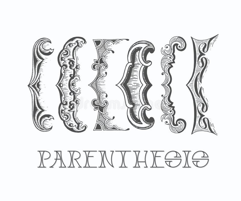 Retro Frame Elements, Parenthesis. Stock Vector - Illustration of frame ...