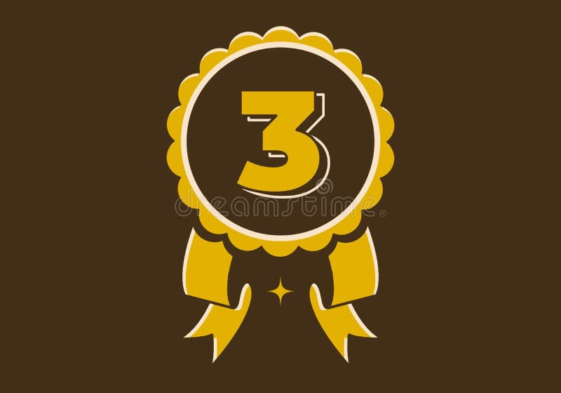 Retro Frame Illustration with Number Three in it Stock Vector ...