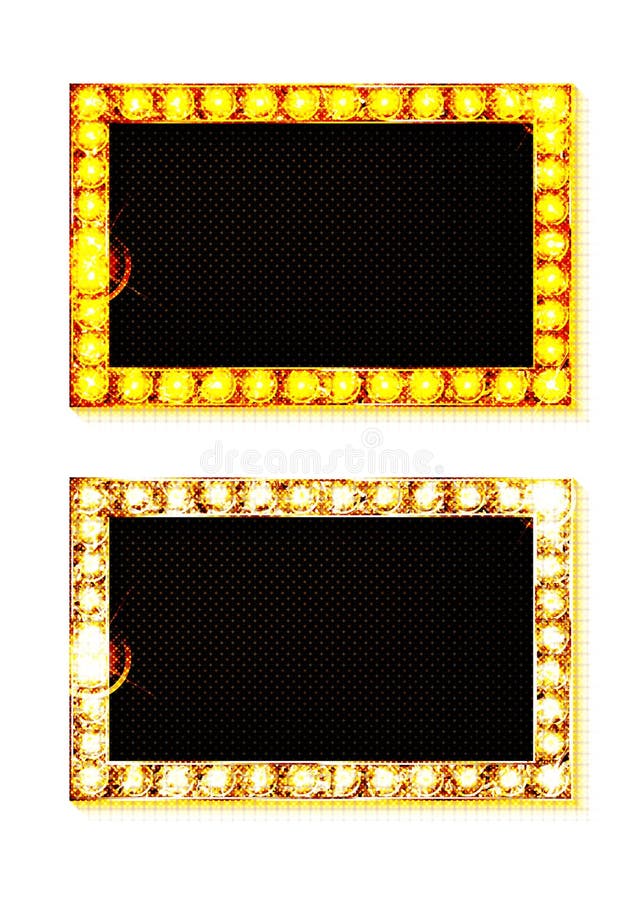 Retro Frame with Light Bulb Stock Vector - Illustration of retro, lamp ...