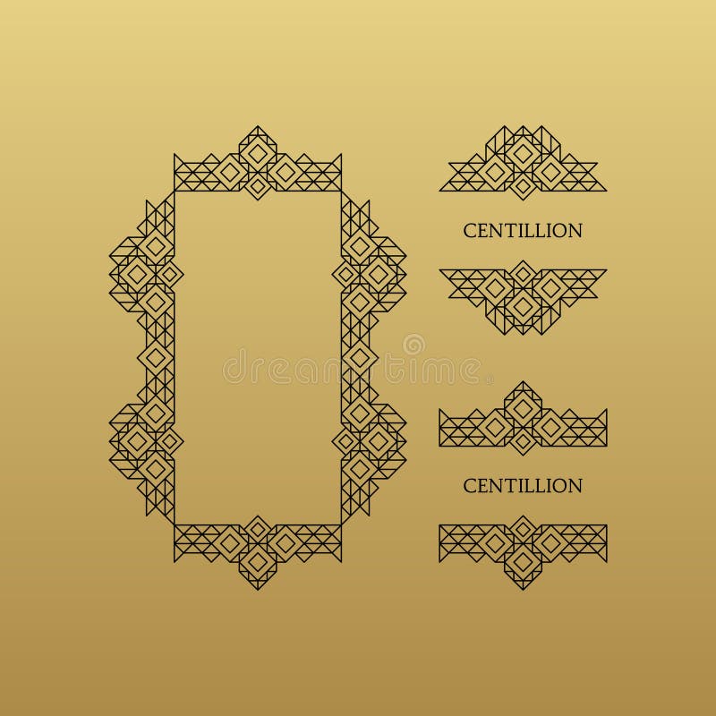 Retro Frame with Place for Text. Line Art Design Stock Vector ...