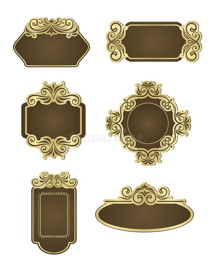 Set of Royal Vintage Frames Stock Vector - Illustration of decoration ...