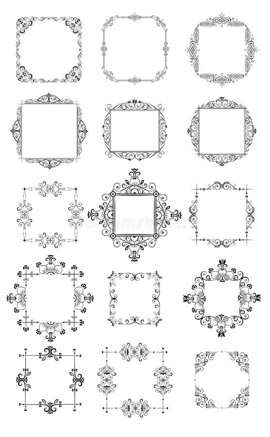 Frames with black pattern stock vector. Illustration of composition ...