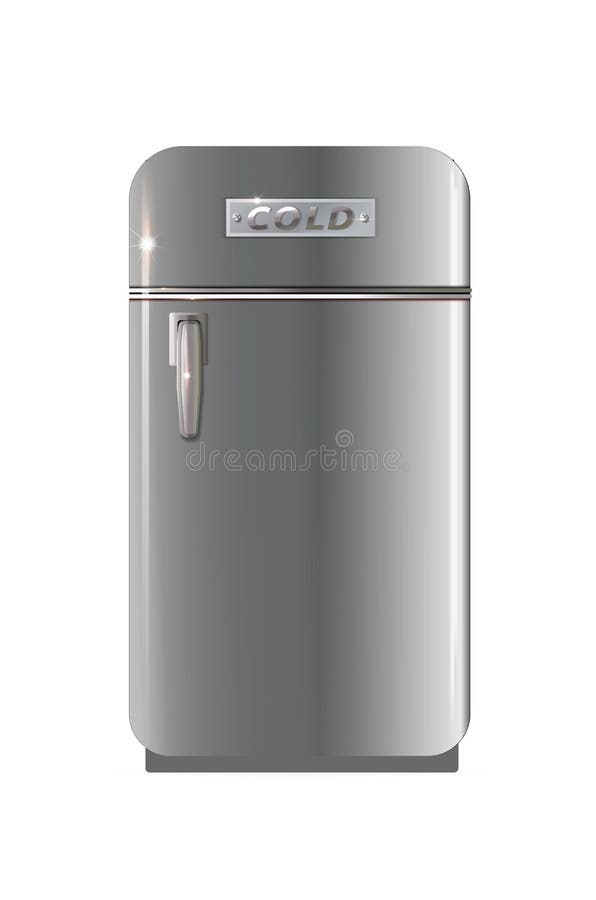 Retro Fridge Icon. Flat Illustration of Retro Fridge Vector Icon Stock ...