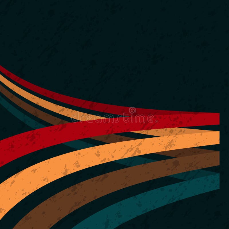 Retro Fun Colors Background with Four Lines Stock Vector - Illustration ...