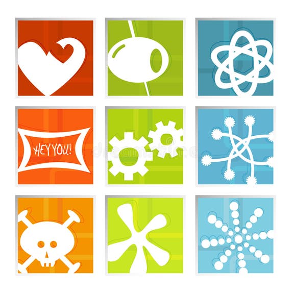 Retro Fun Icons (vector) stock vector. Illustration of painting - 2808649