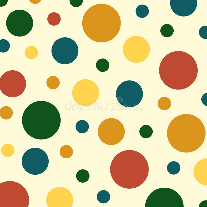 Retro Fun Vivid Colourful Circles Seamless Pattern, Vector Illustration ...