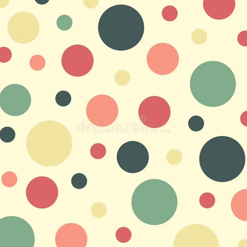Retro Fun Vivid Colourful Circles Seamless Pattern, Vector Illustration ...