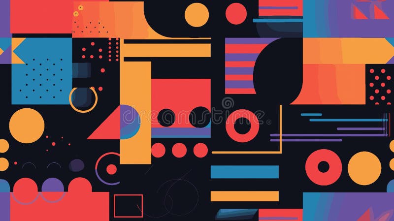 Retro Future Abstract Vector Pattern Stock Illustration - Illustration ...