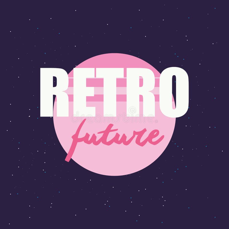 Retro future label icon stock vector. Illustration of futuristic ...