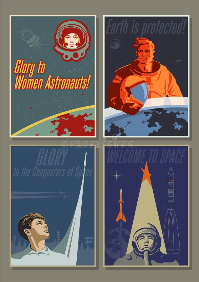 Glory To Cosmonauts of the Future Stock Vector - Illustration of ...