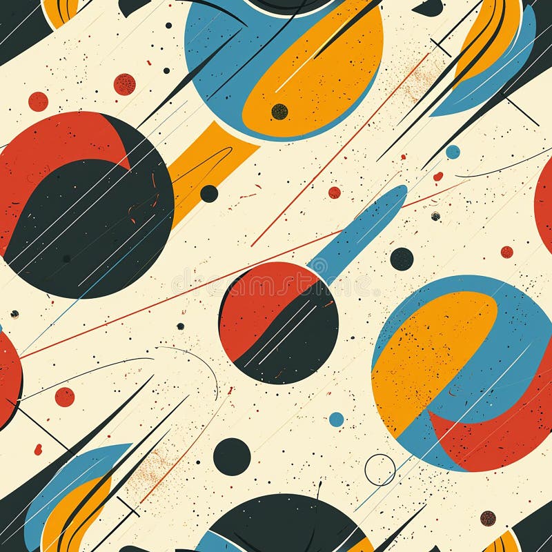 Retro Futurism Nostalgic and Modern Fusion Design Seamless Tile Pattern ...