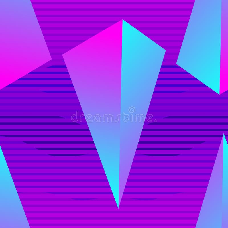 Retro Futurism Seamless Pattern. Geometric Elements Memphis in the ...