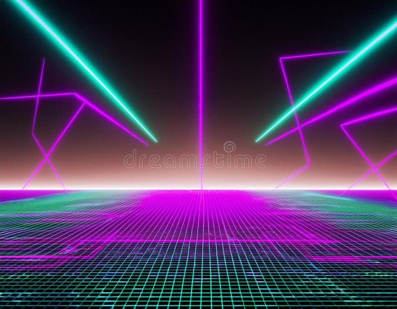 Retro Futuristic Background in a Dynamic Design Stock Photo - Image of ...